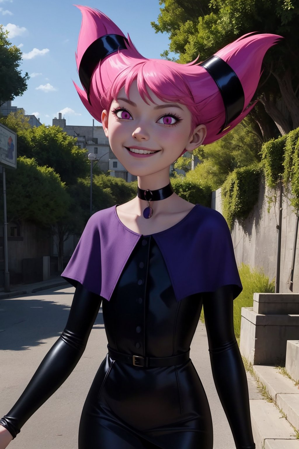 jinx, 1girl, solo, pink eyes, | image created by | Tensor.Art