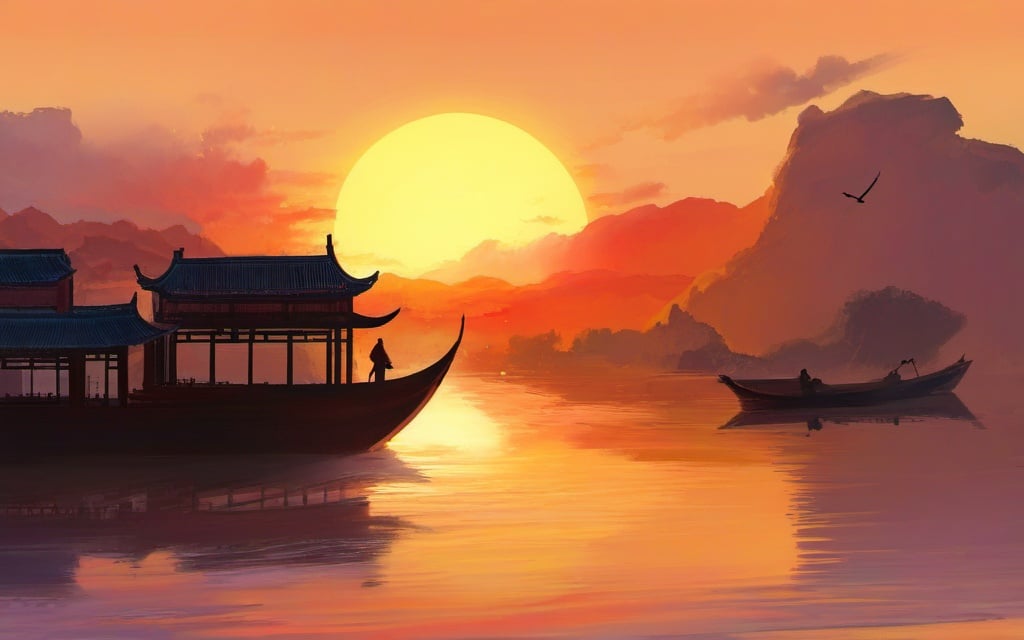 sunset,china | image created by | Tensor.Art
