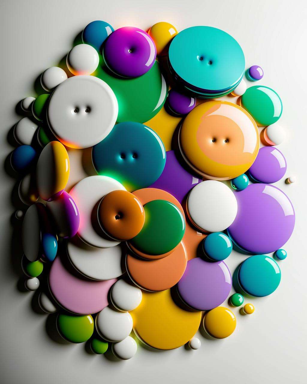 a bunch of colorful buttons on | image created by | Tensor.Art