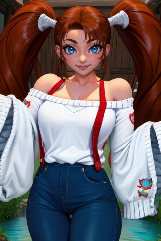 shorty, blue eyes, high twin t | image created by | Tensor.Art