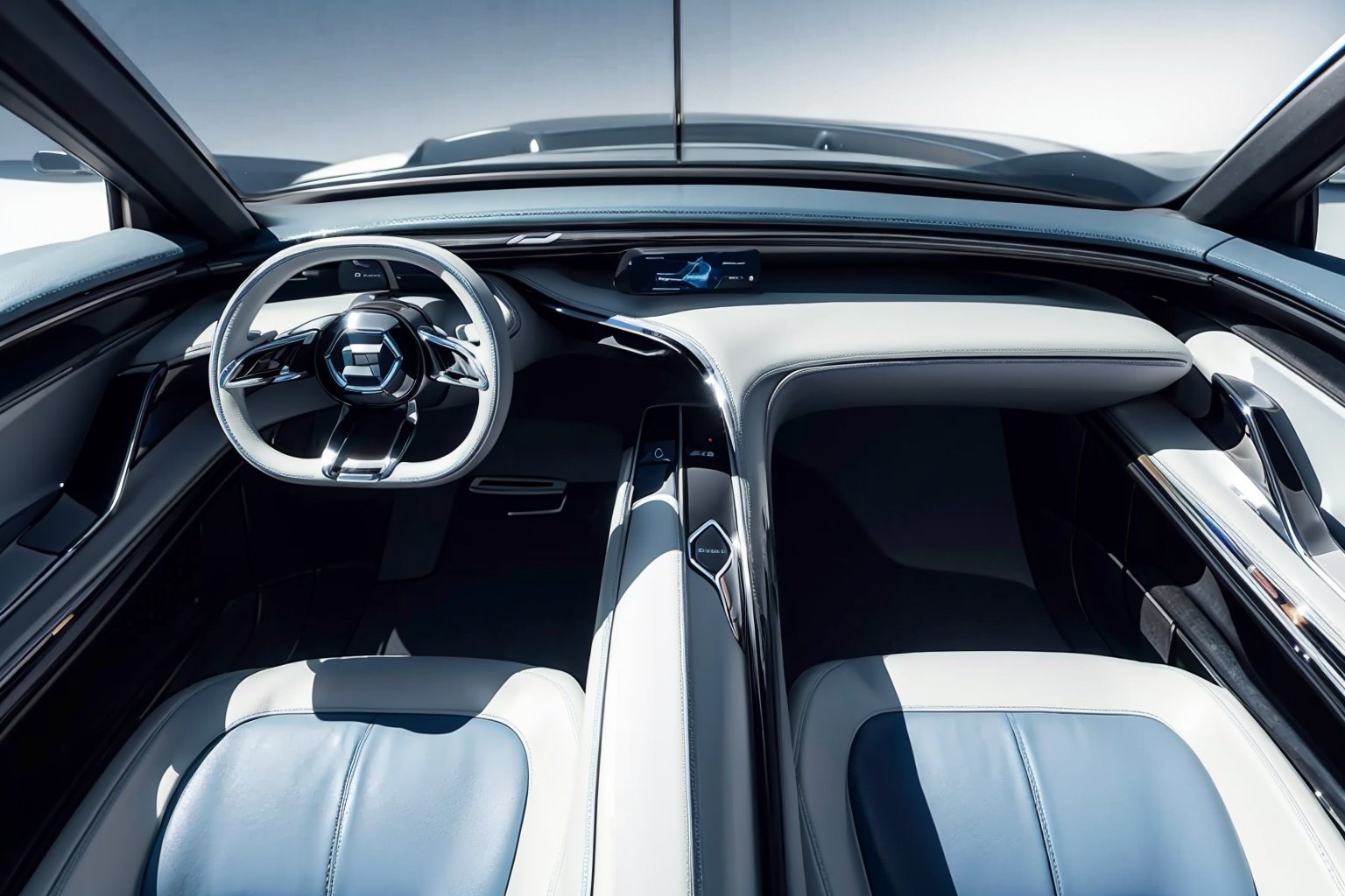 Automotive Interior,blue and w | image created by | Tensor.Art