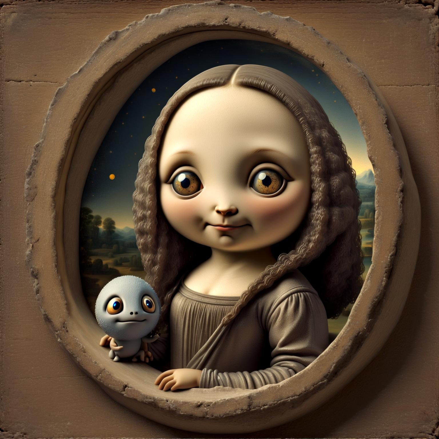 cute (mona lisa by Leonardo da | image created by | Tensor.Art