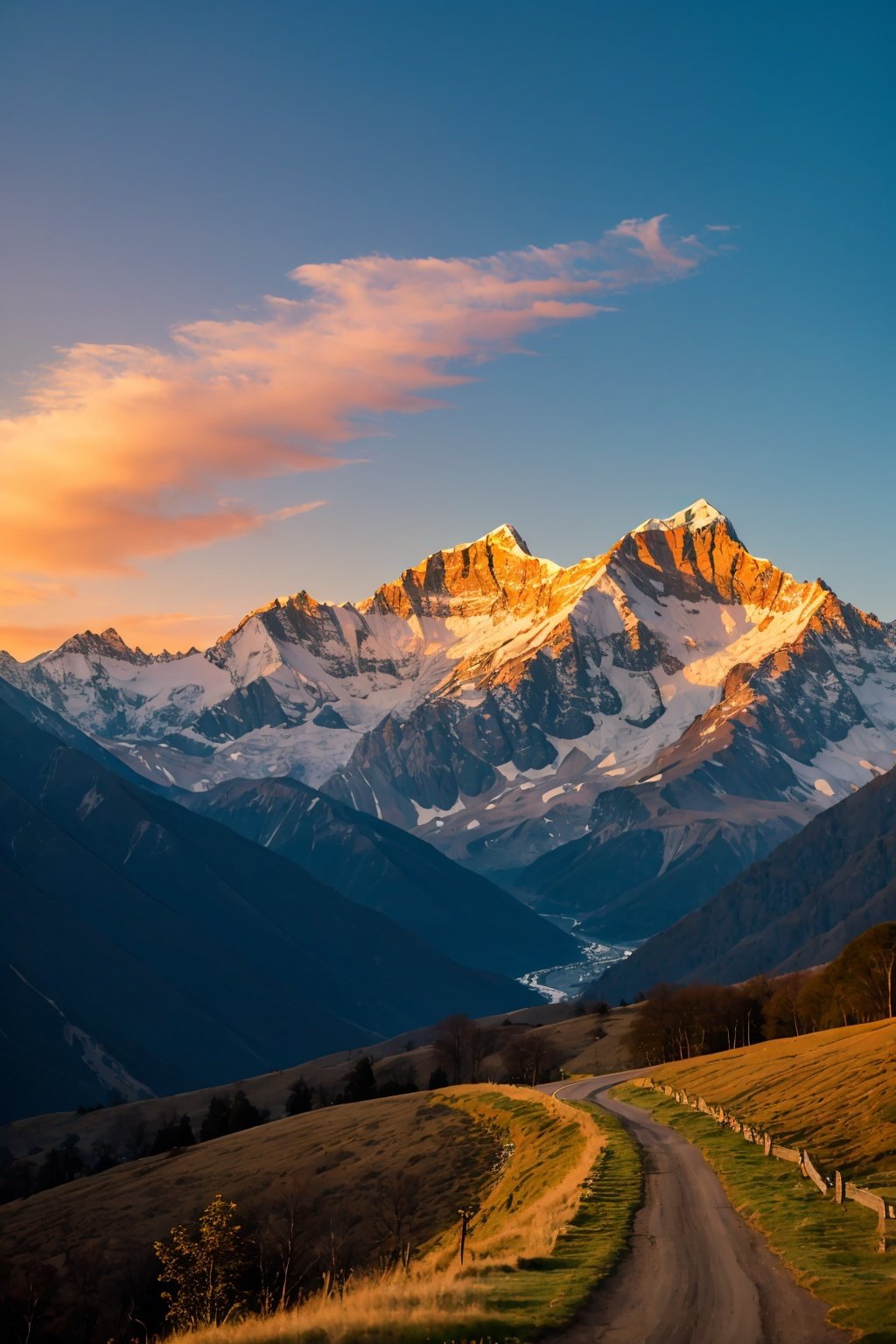 Mountain, nature, no one, out | image created by | Tensor.Art
