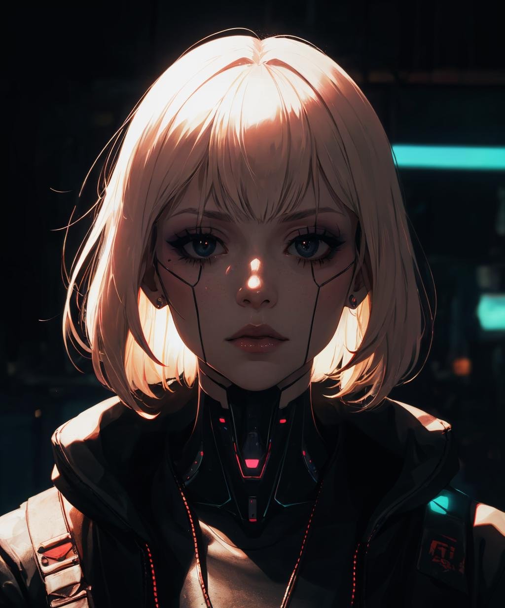 cyber_mark, facial mark, cybor | image created by | Tensor.Art