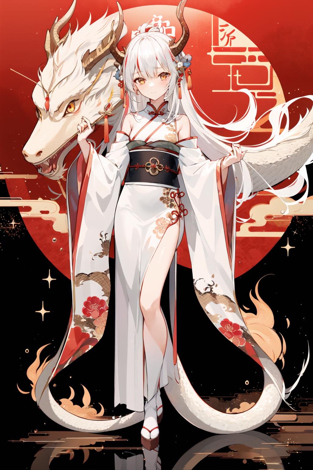 -dragon girl,eastern dragon,1g | image created by | Tensor.Art