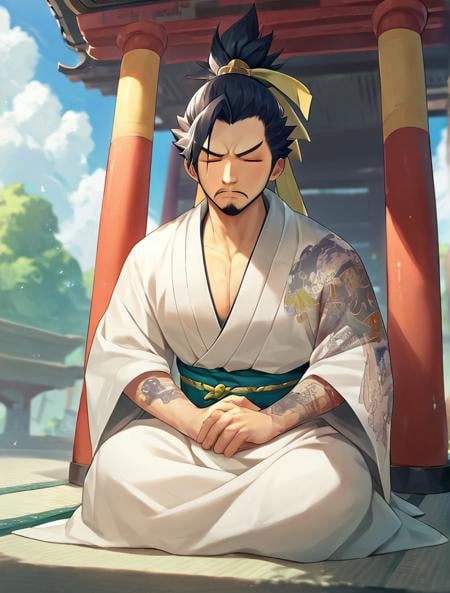 hanzo, 1boy, male focus, solo, | image created by | Tensor.Art