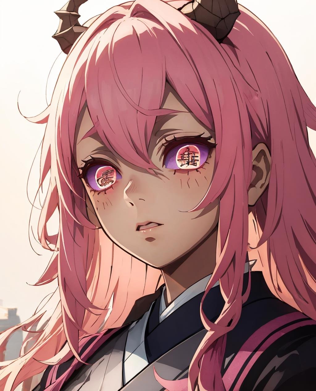 moon_demon,1girl,bangs,pink ha | image created by | Tensor.Art