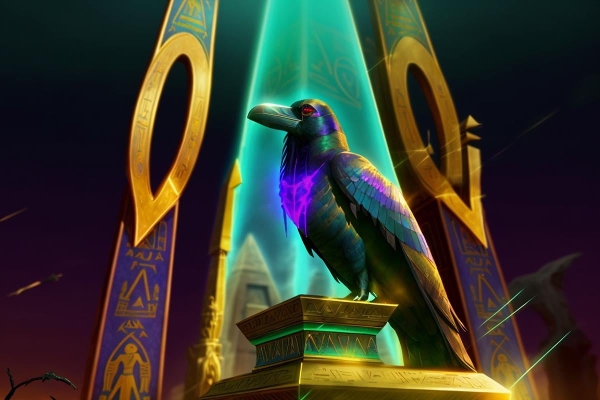 glowing engraved obelisk, gold | image created by | Tensor.Art