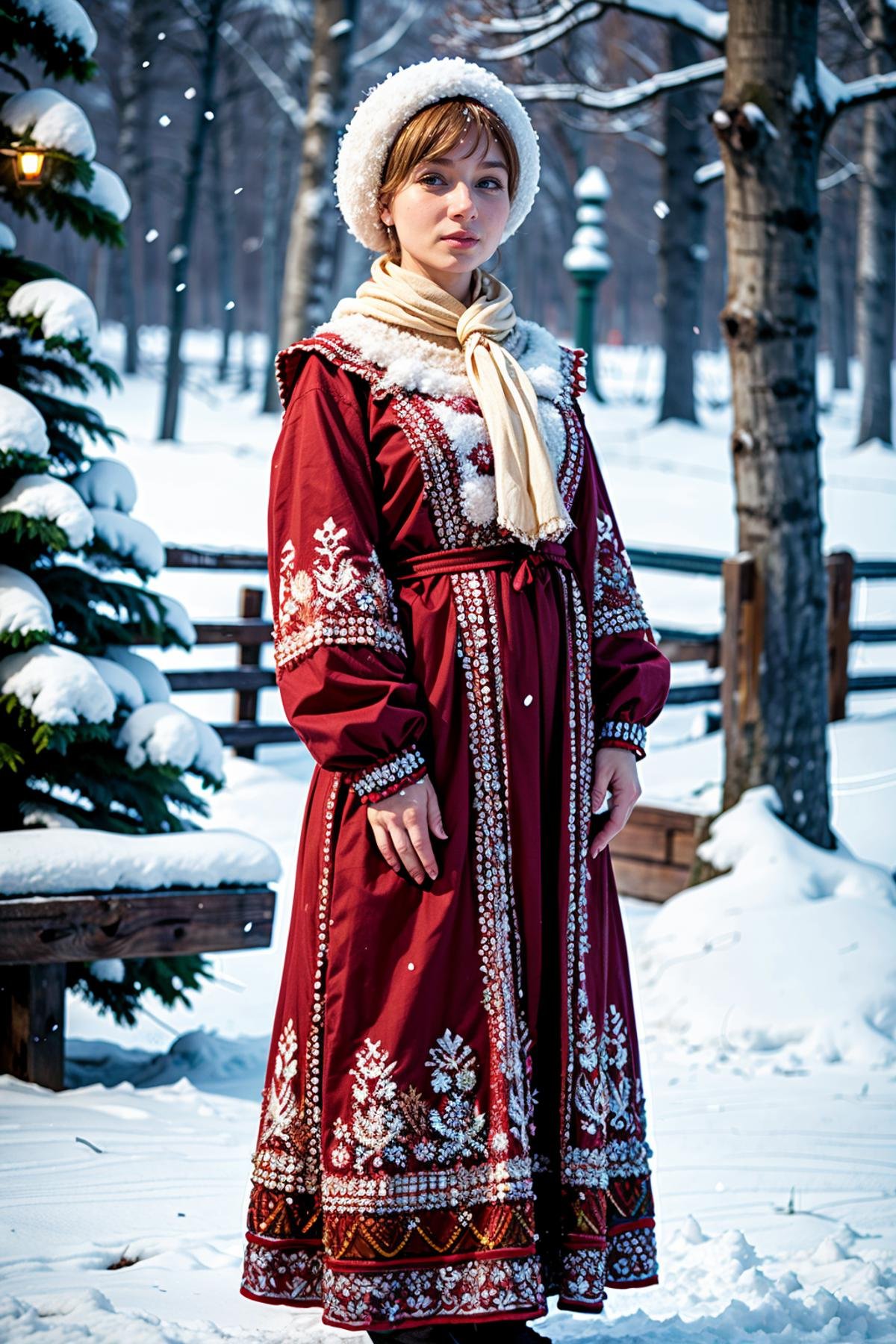 russian, a woman wearing tradi | image created by | Tensor.Art