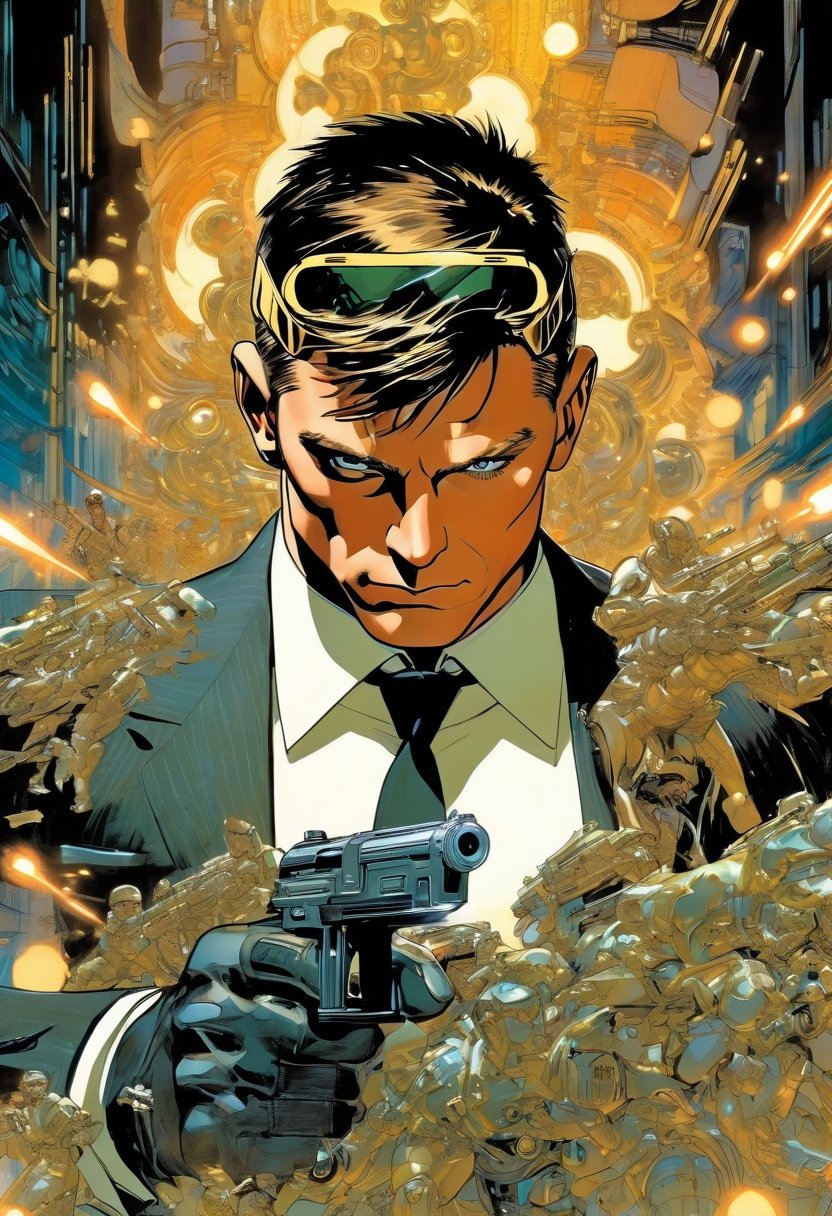 Daniel Craig as Cyberpunk Jame | image created by NowhereManGo | Tensor.Art