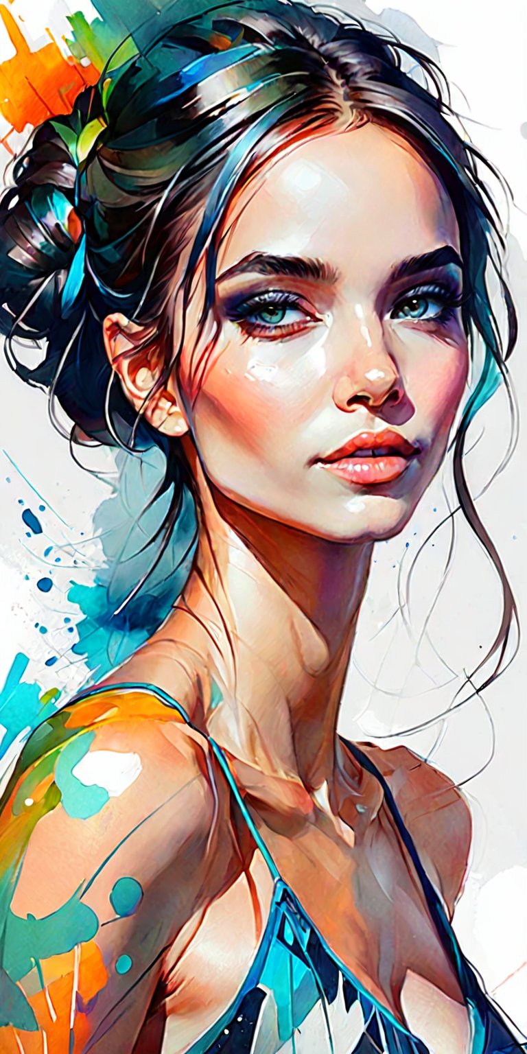 Girl portrait, a painting of a | image created by blue | Tensor.Art