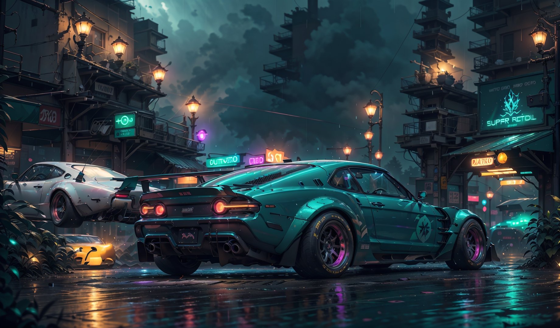 Super car, wide body kit, modi | image created by Keith | Tensor.Art