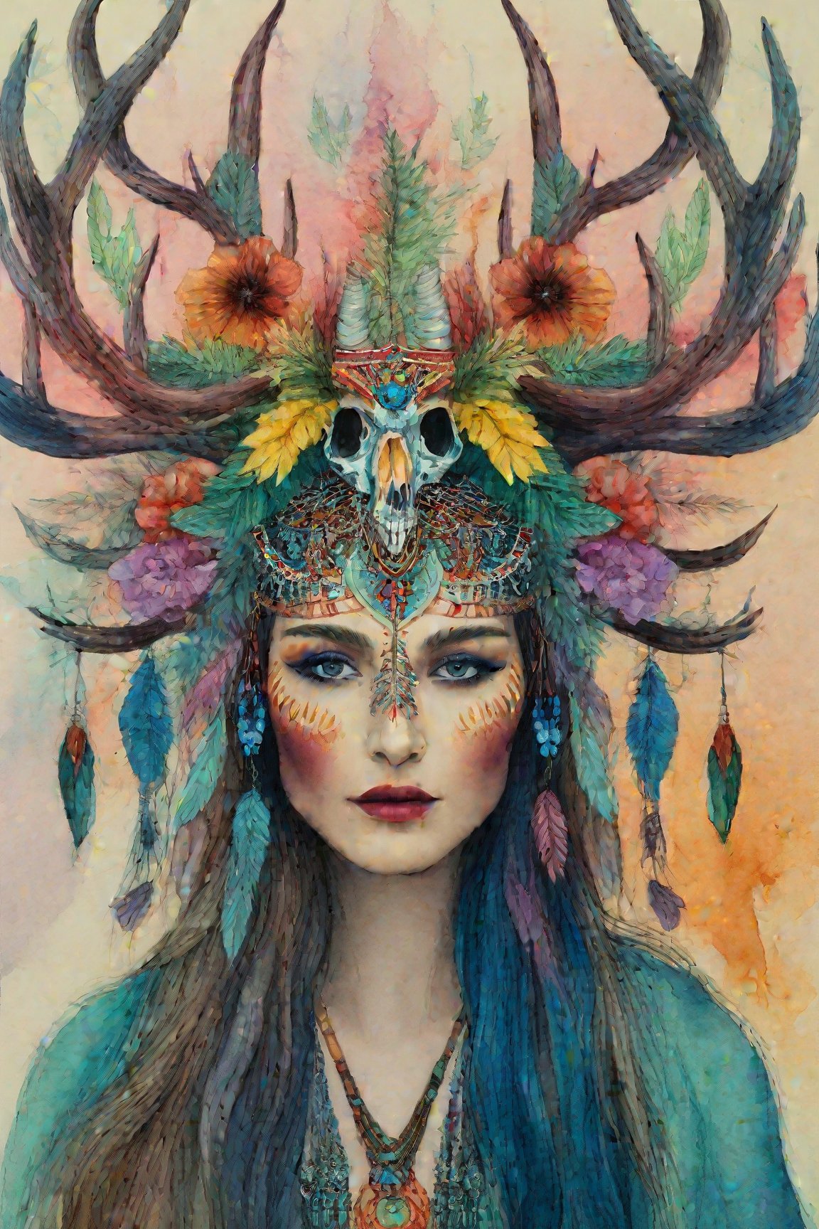 A shaman girl, with a large mo | image created by Archie | Tensor.Art