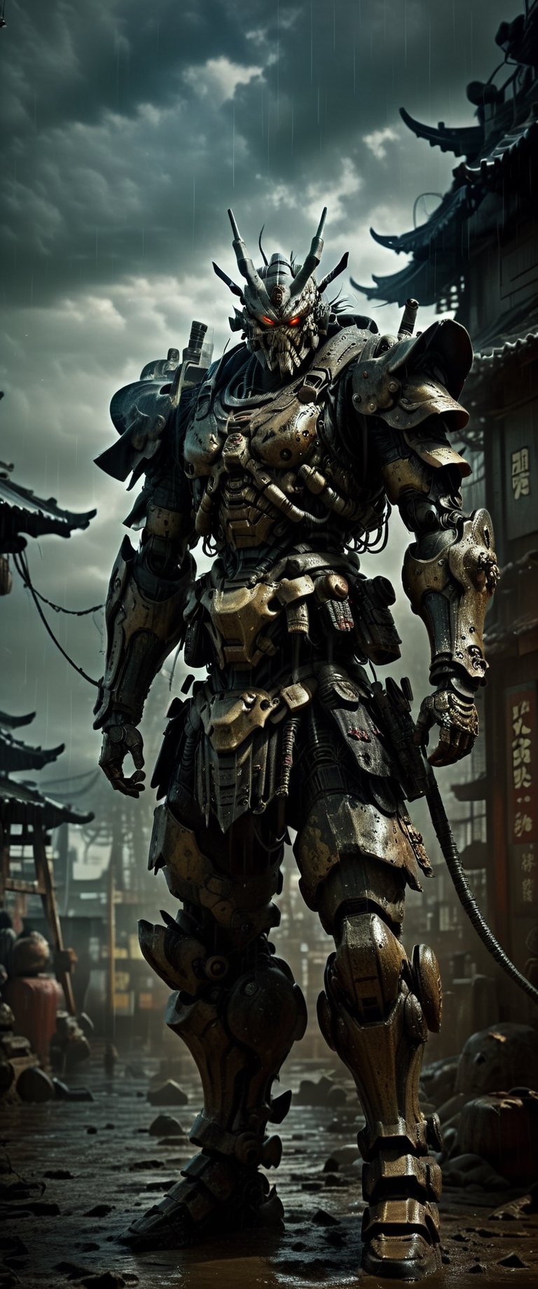 cyber Samurai looks at the ene | image created by ctmaker | Tensor.Art