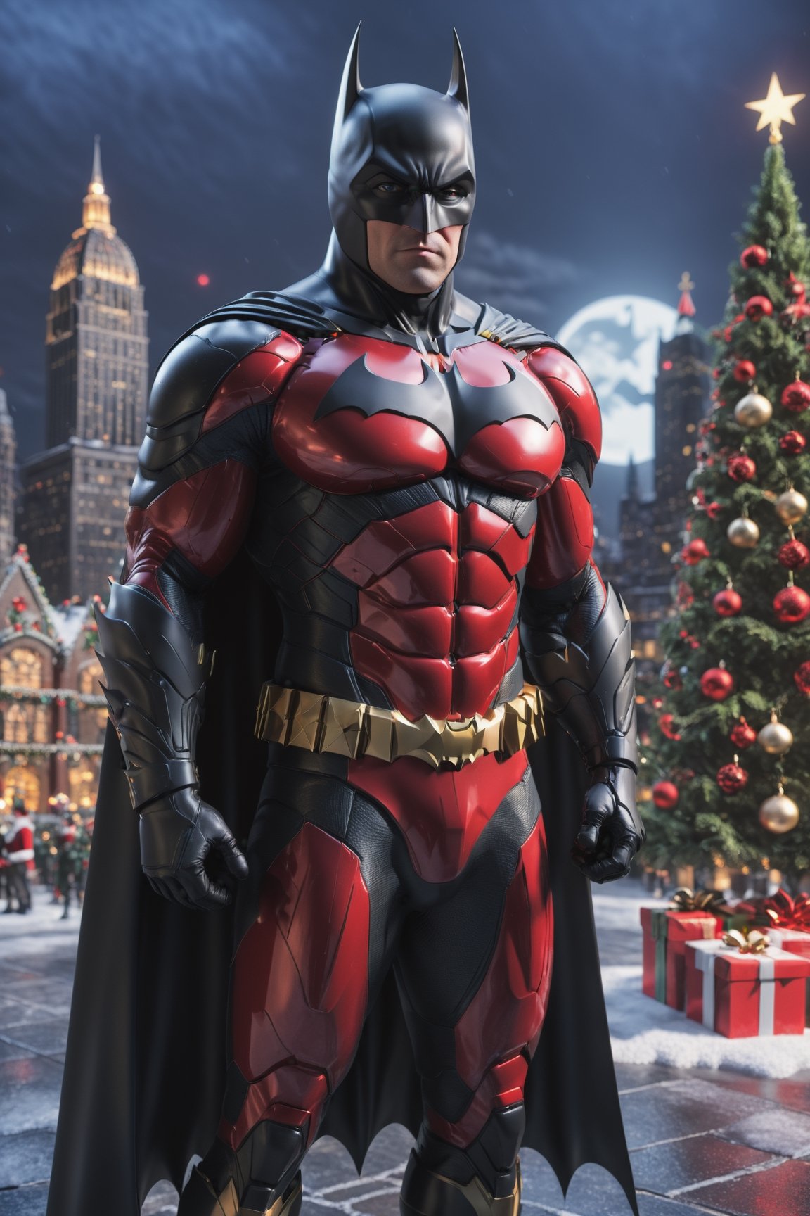 Batman in Gotham City Christma | image created by miramura101 | Tensor.Art
