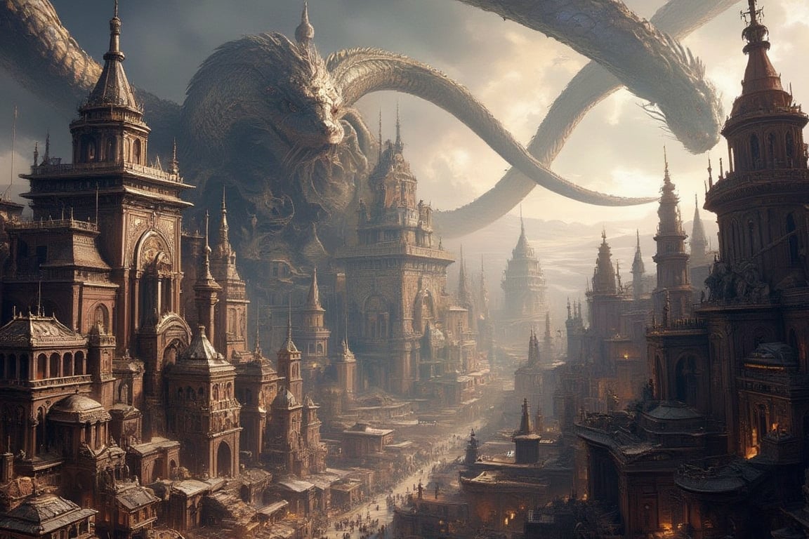 Mystical towering snake in anc | image created by miramura101 | Tensor.Art