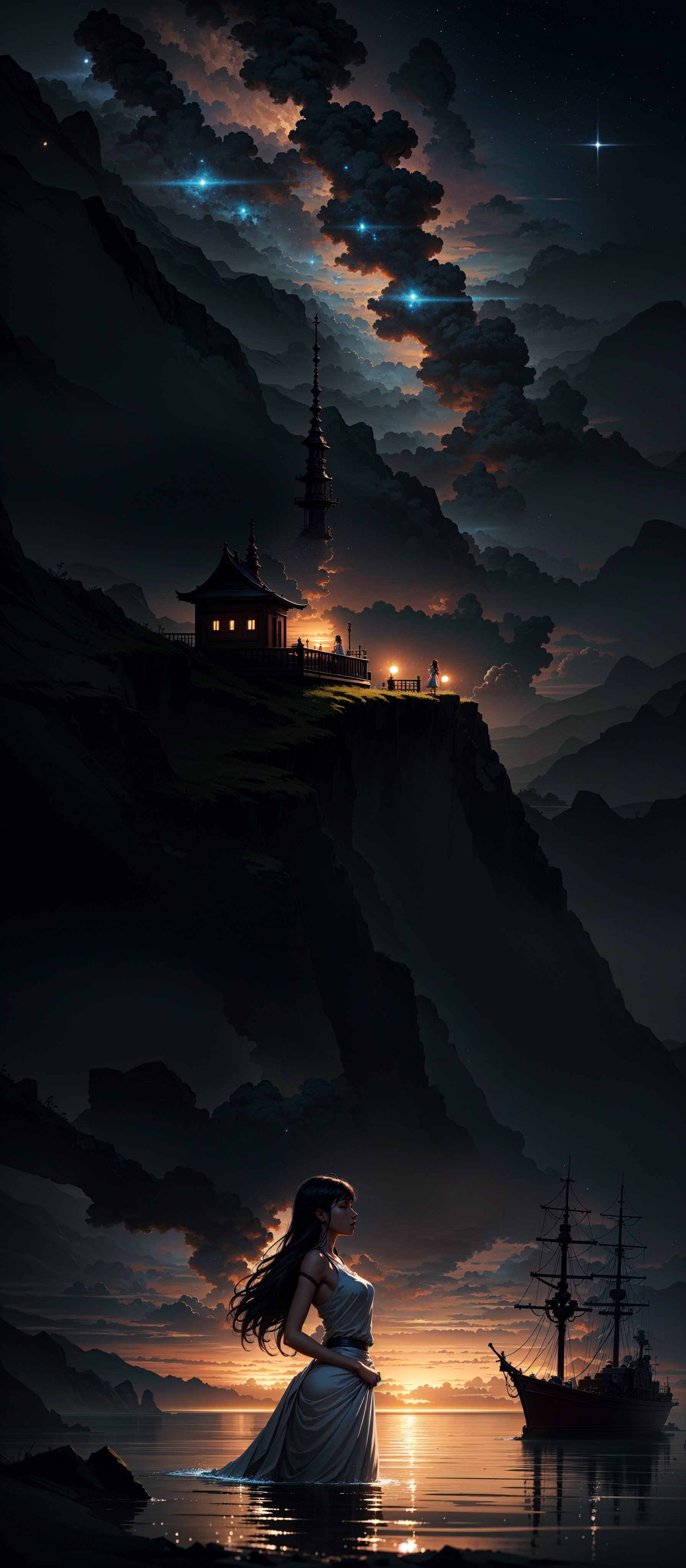 Floating girl, phone wallpaper | image created by Cowart | Tensor.Art