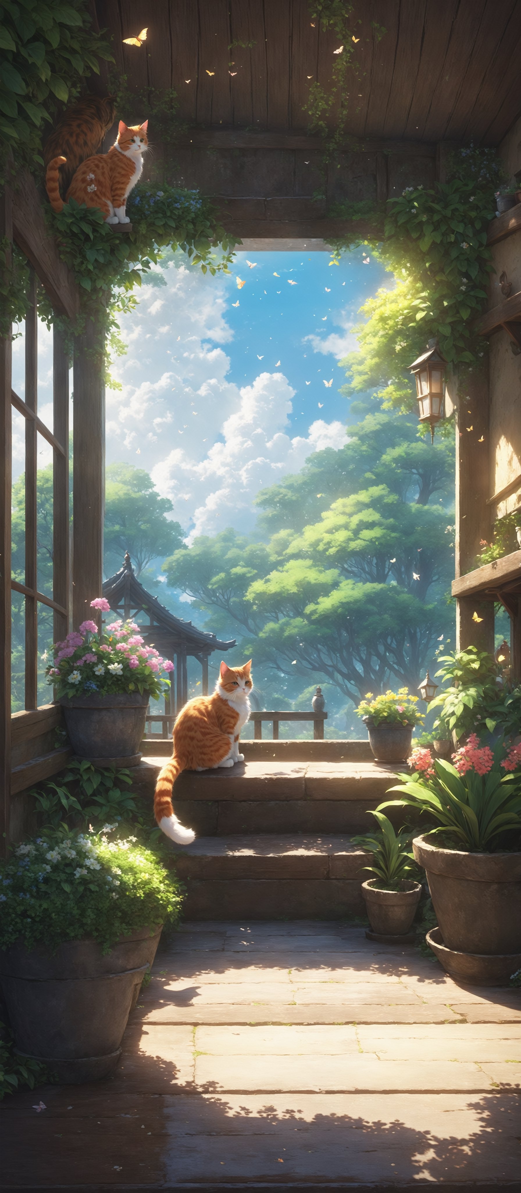 Cat in veranda 280923 1 | image created by Cowart | Tensor.Art