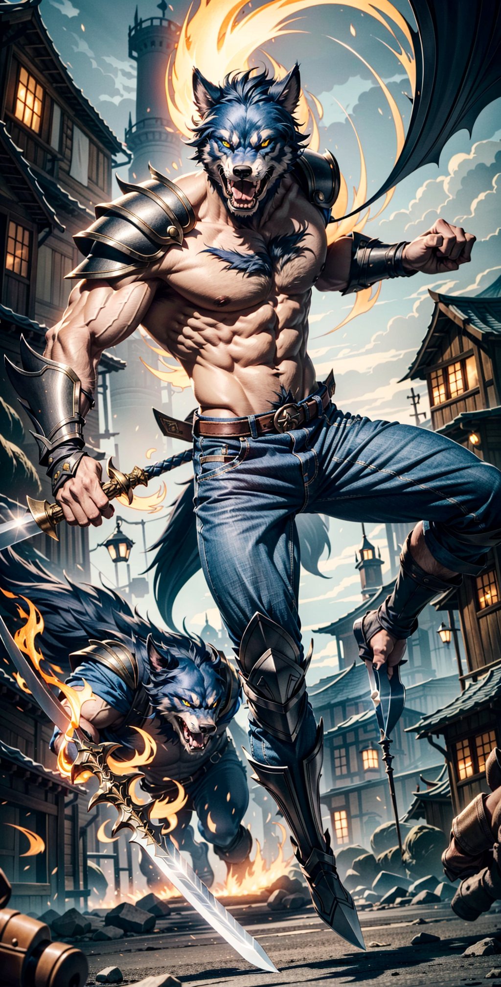 Wolf-man | image created by Agone | Tensor.Art