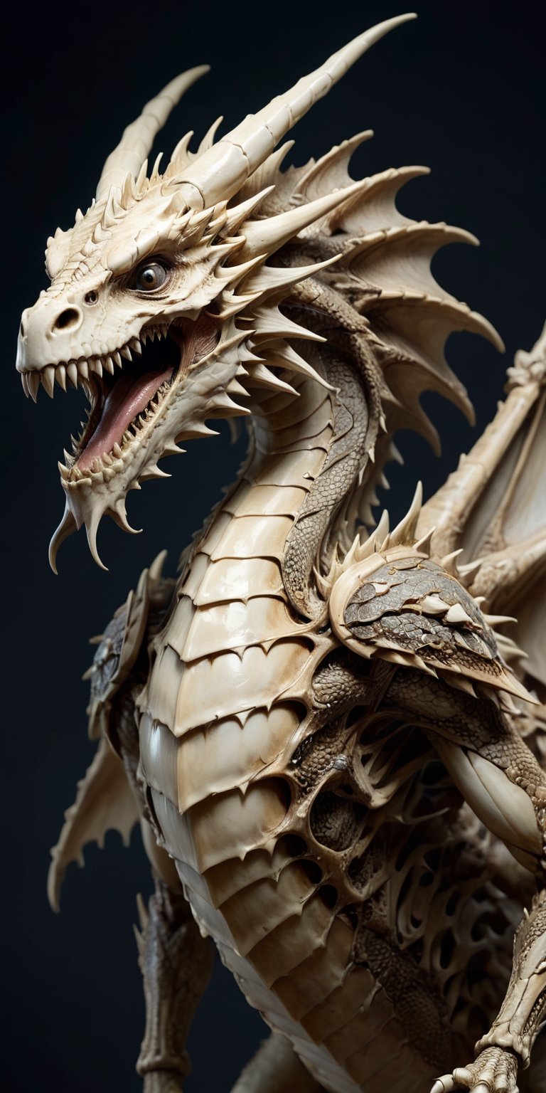 A colossal bone dragon, its f | image created by Caption Master ...