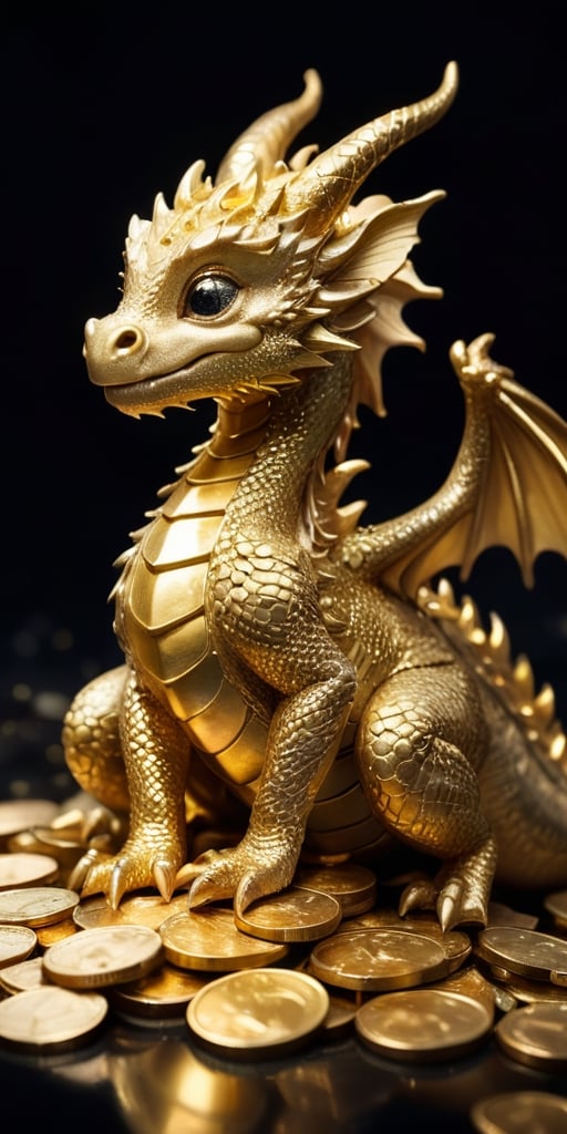 A baby dragon curled up asleep | image created by Caption Master ...