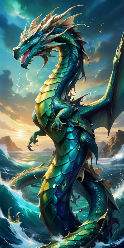 Oceanic Serpent Dragon An enor | image created by Caption Master ...