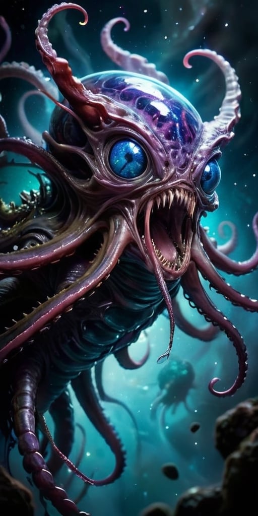 A terrifying, alien-monster hy | image created by Caption Master ...