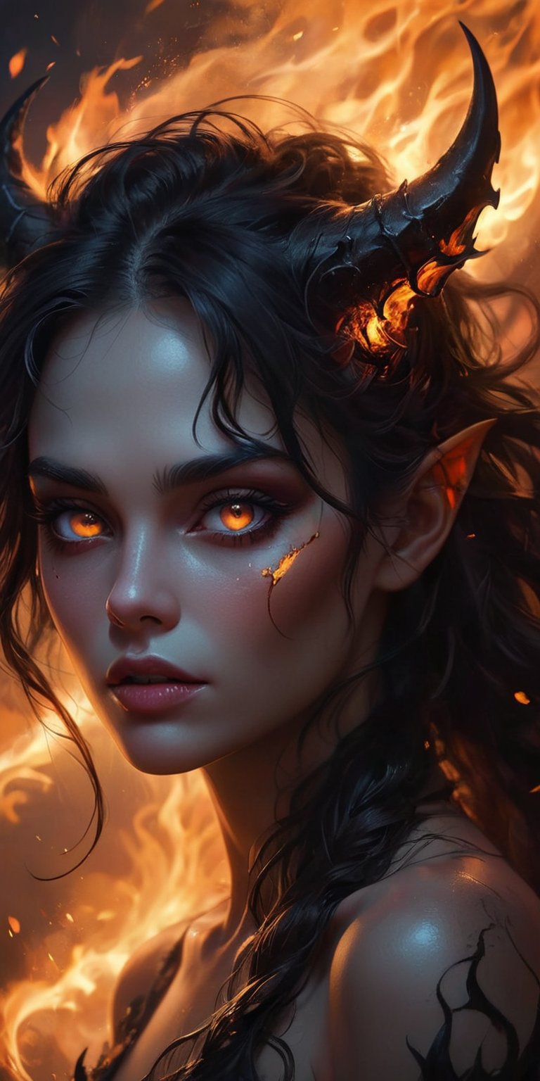 A close-up portrait of a demon | image created by Caption Master ...