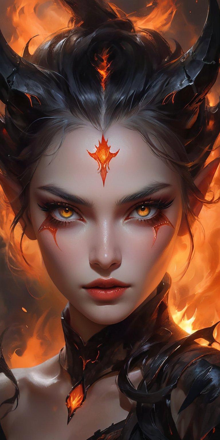 A close-up portrait of a demon | image created by Caption Master ...
