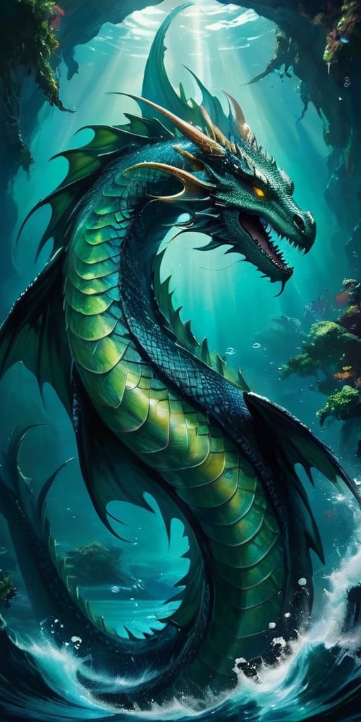 Oceanic Serpent Dragon An enor | image created by Caption Master ...
