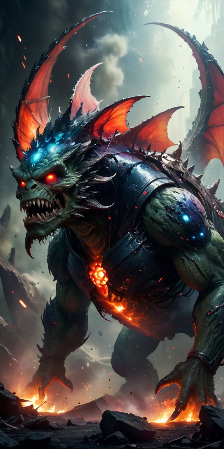 A hulking creature with irides | image created by Caption Master ...