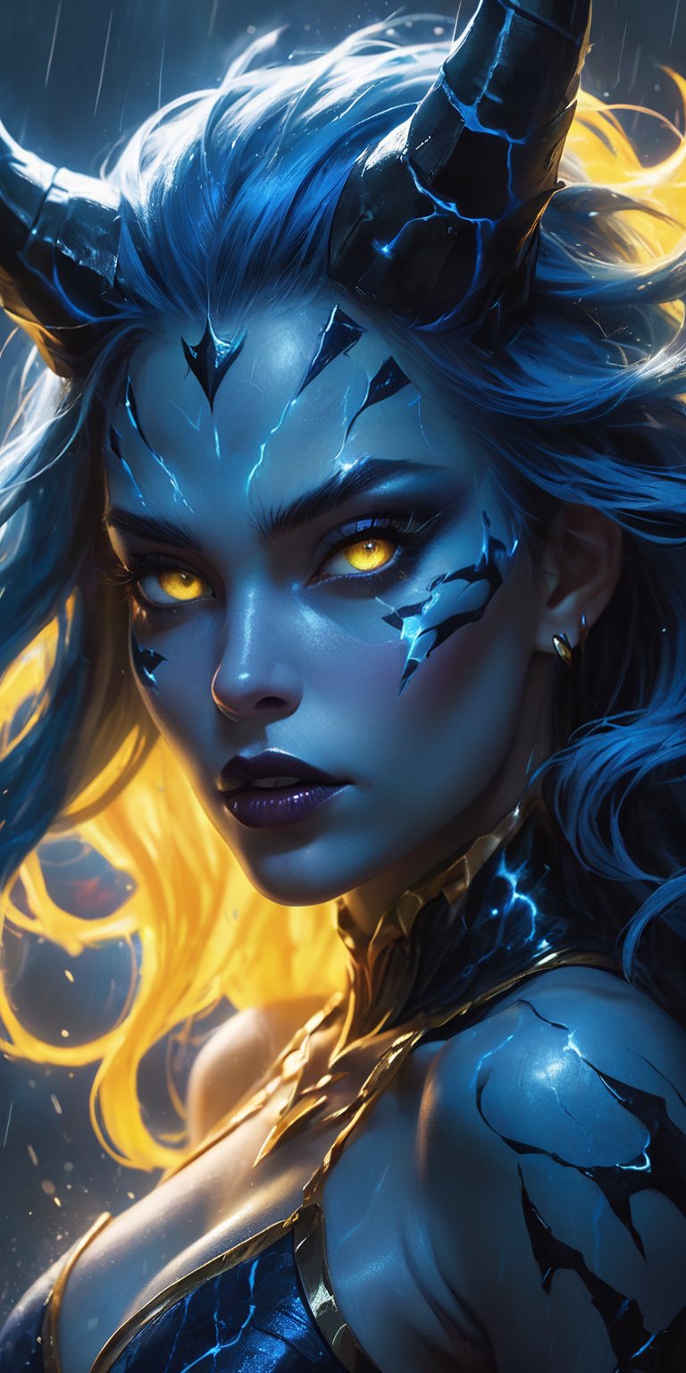 A close-up portrait of a demon | image created by Caption Master ...