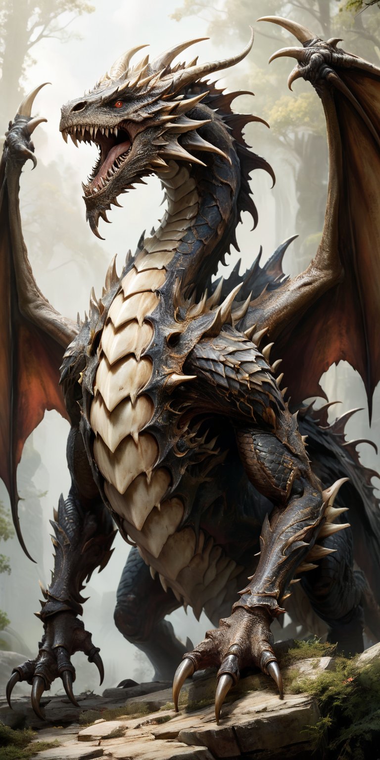 A colossal bone dragon, its f | image created by Caption Master ...