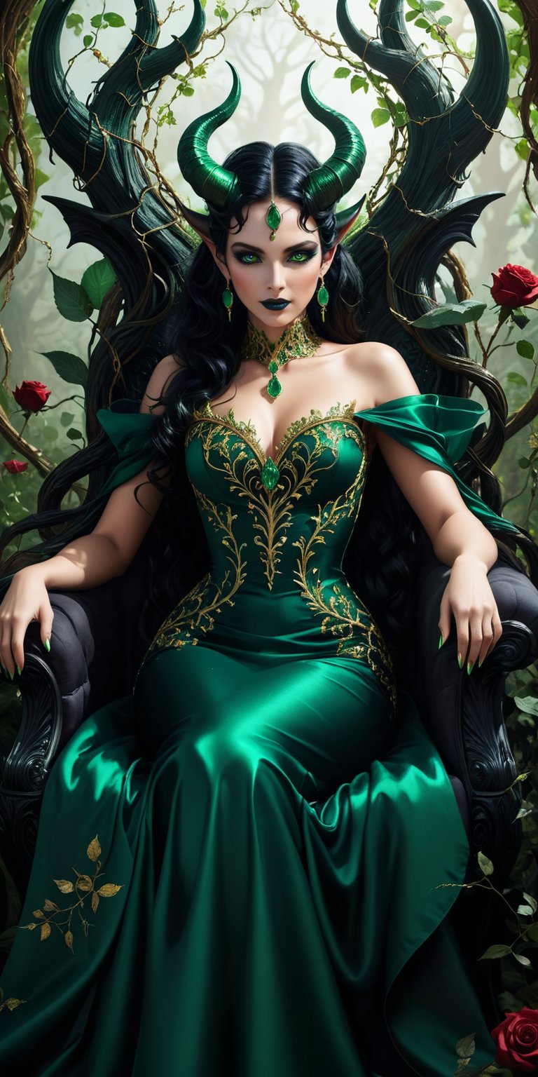An alluring demon woman with e | image created by Caption Master ...