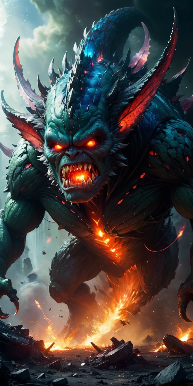 A hulking creature with irides | image created by Caption Master ...