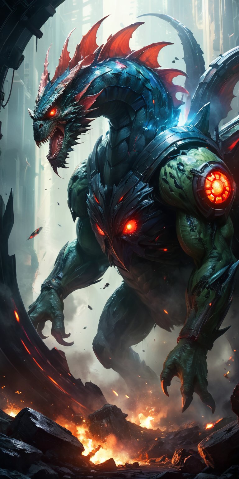A hulking creature with irides | image created by Caption Master ...