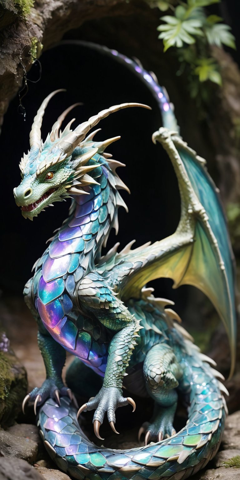 A serpentine dragon with iride | image created by Caption Master ...