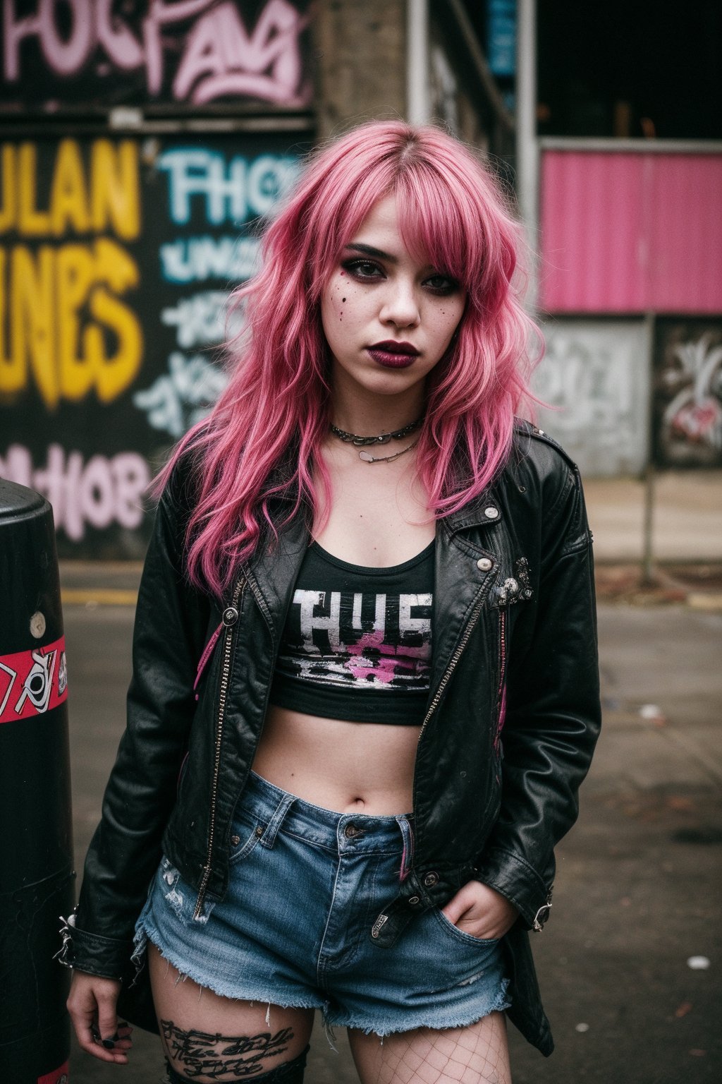A rebellious youth: A close-up | image created by SKLTNC | Tensor.Art