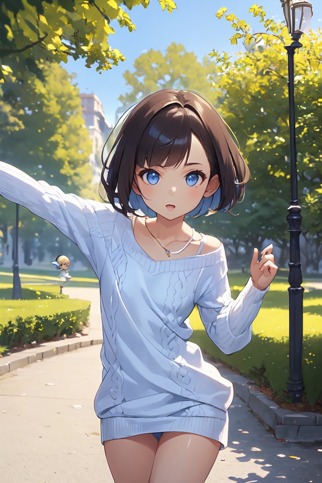 A pixie cut girl wearing a whi | image created by lime kuro | Tensor.Art
