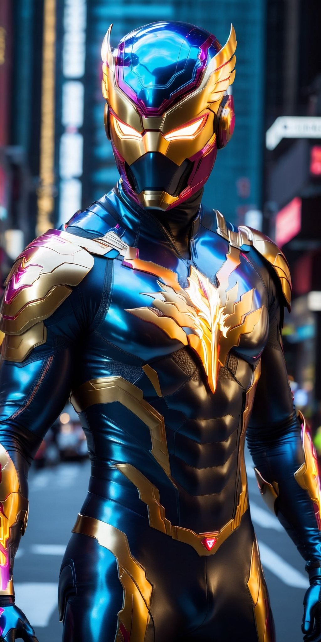 The superhero's costume is a v | image created by Panchovilla | Tensor.Art