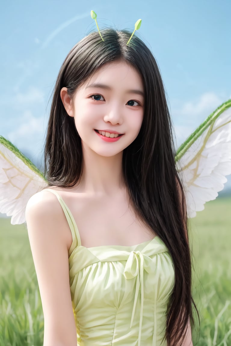 A girl dressed as a grasshoppe | image created by user ...