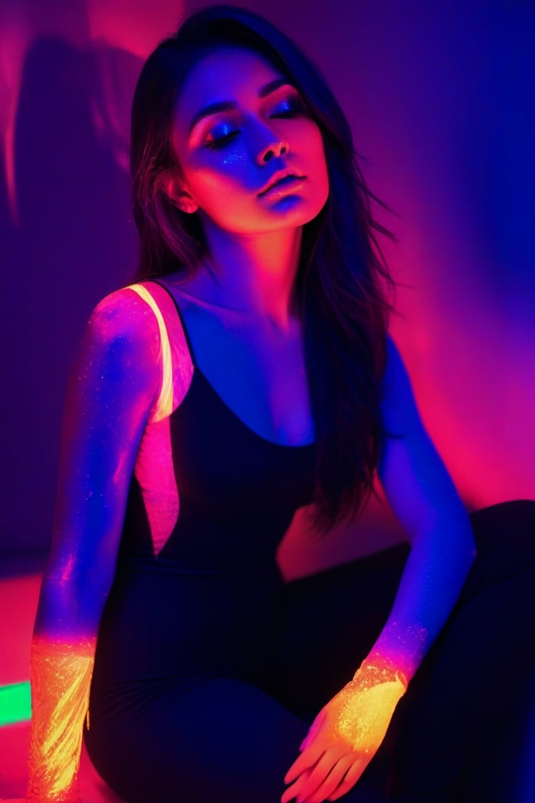 blacklight makeup a vibrant po | image created by shahan_ai | Tensor.Art