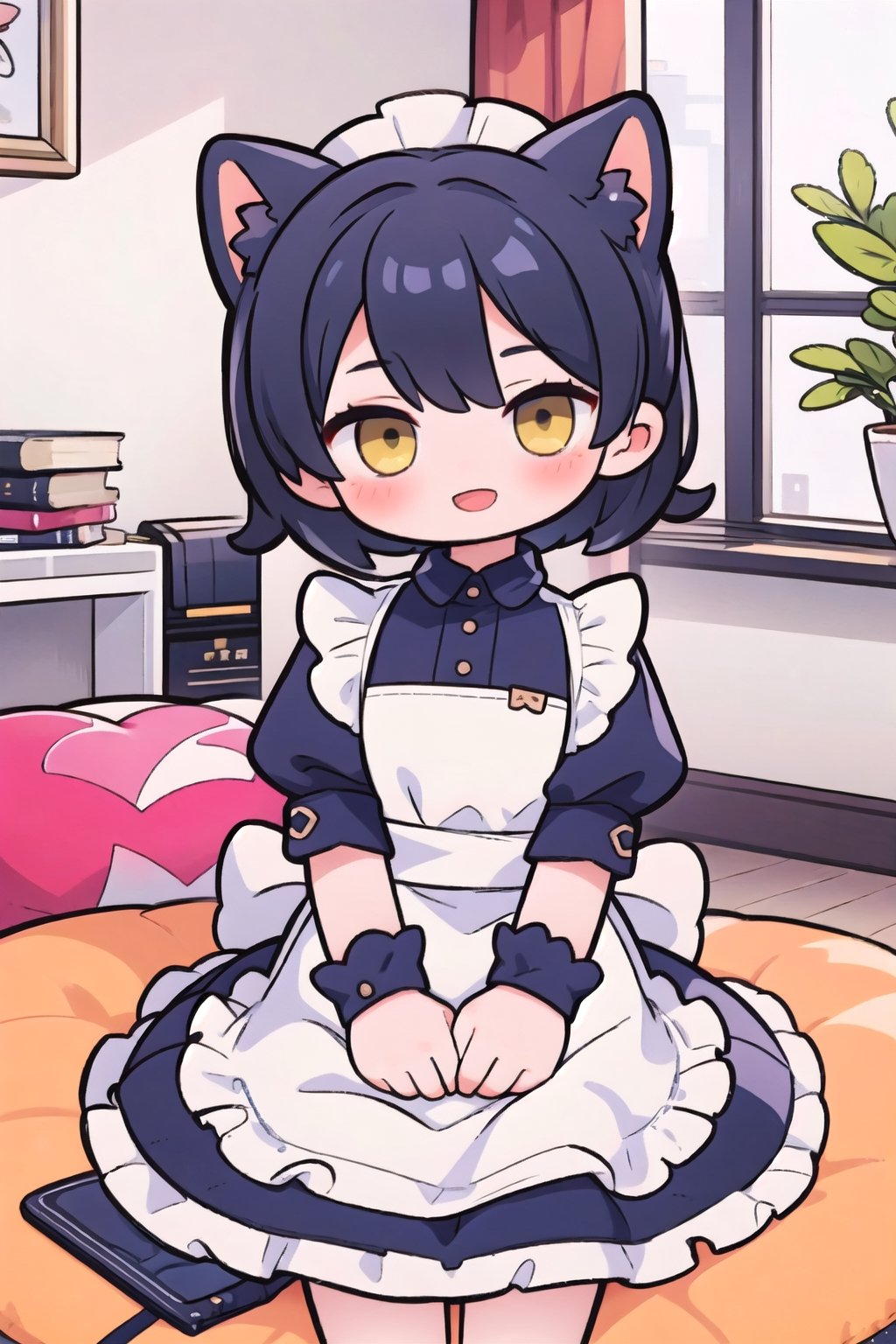 Cute catgirl maid! 🐈‍⬛ | image created by TechnoByte | Tensor.Art