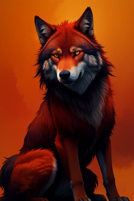 Um lobo majestoso com tons vib | image created by Matheus IA | Tensor.Art