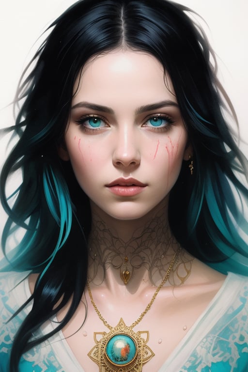 Ink portrait of a girl | image created by Davo | Tensor.Art