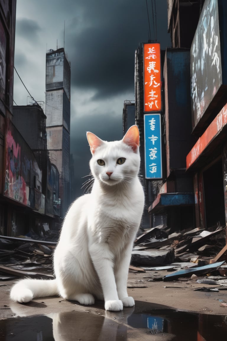 In the ravaged metropolis, ami | image created by Volna | Tensor.Art