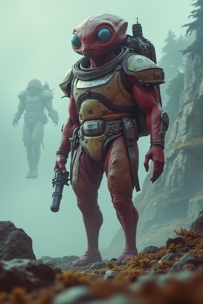 A tall, robust alien in a spac | image created by Crowley | Tensor.Art