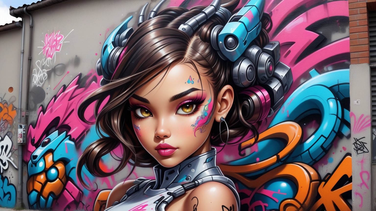 graffiti on the wall of a buil | image created by RAYSHARK1 | Tensor.Art