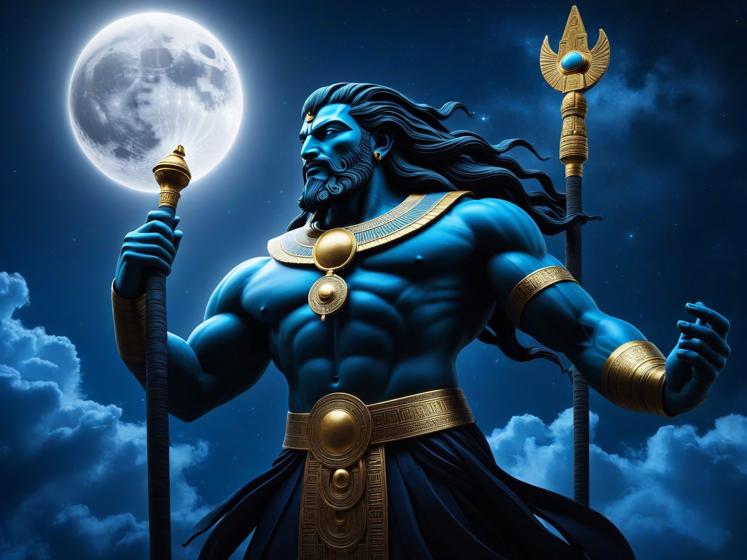 Khonsu - God of the moon | image created by RAYSHARK1 | Tensor.Art