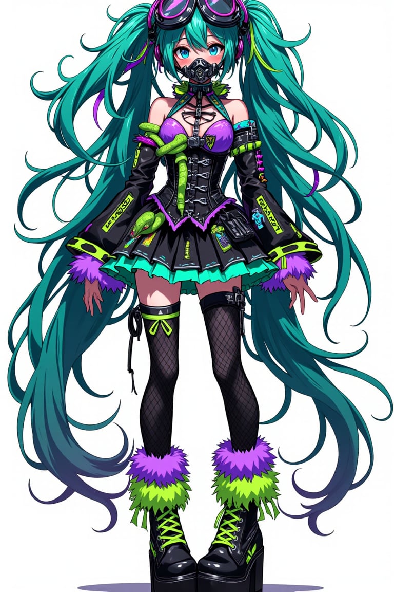 Hatsune Miku as a cybergoth, ( | image created by maehara | Tensor.Art